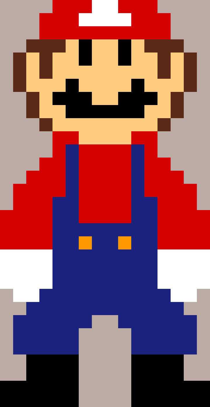 Pixilart - Front Faced Mario by ColinthePurpBro
