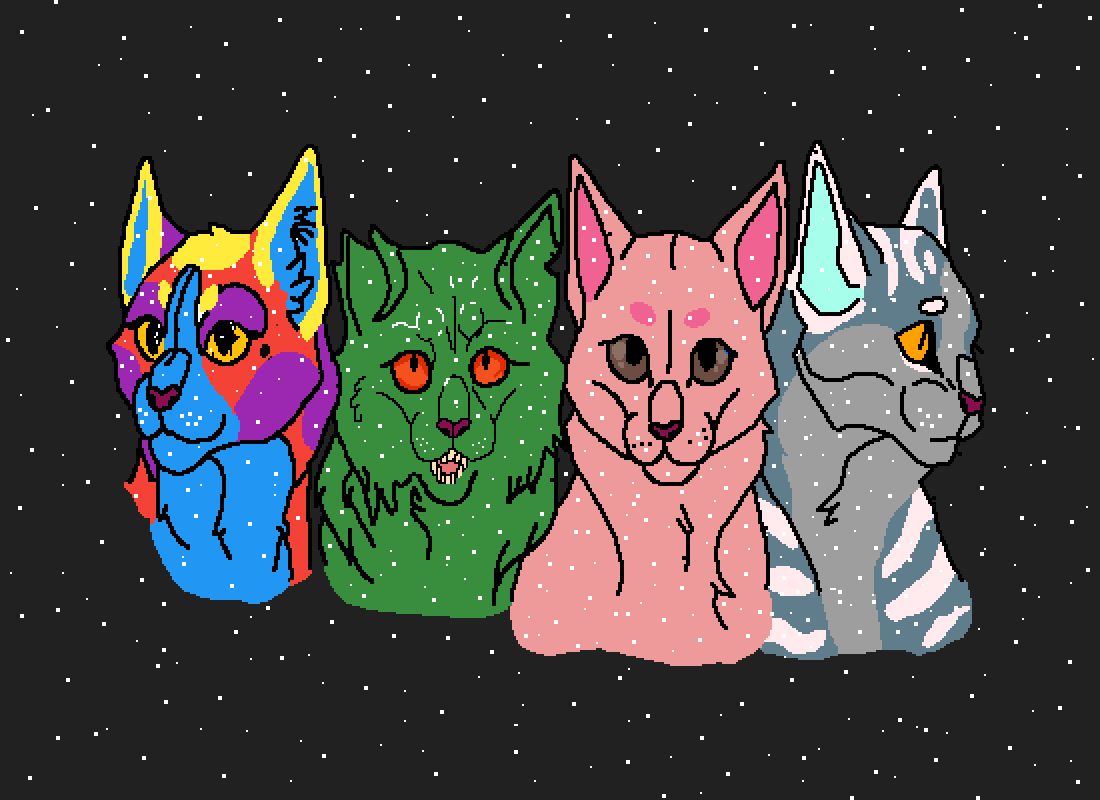Pixilart - The Star Clan Cats After PaintBall fight by YugiMoto
