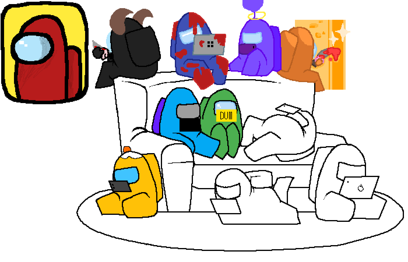 Editing among us collab - Free online pixel art drawing tool - Pixilart
