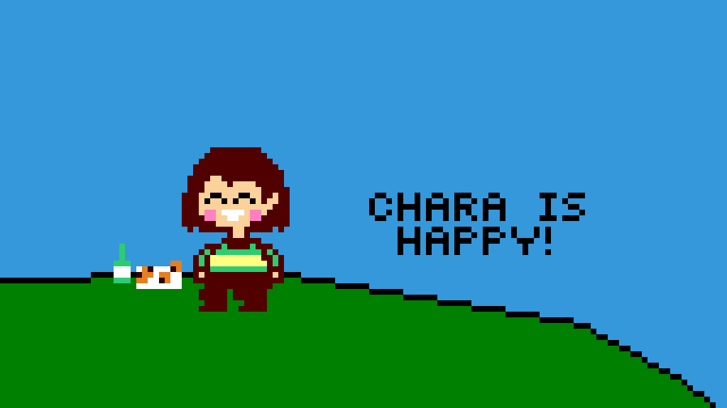 Pixilart - Chara is very happy! by BumpyLeFrick
