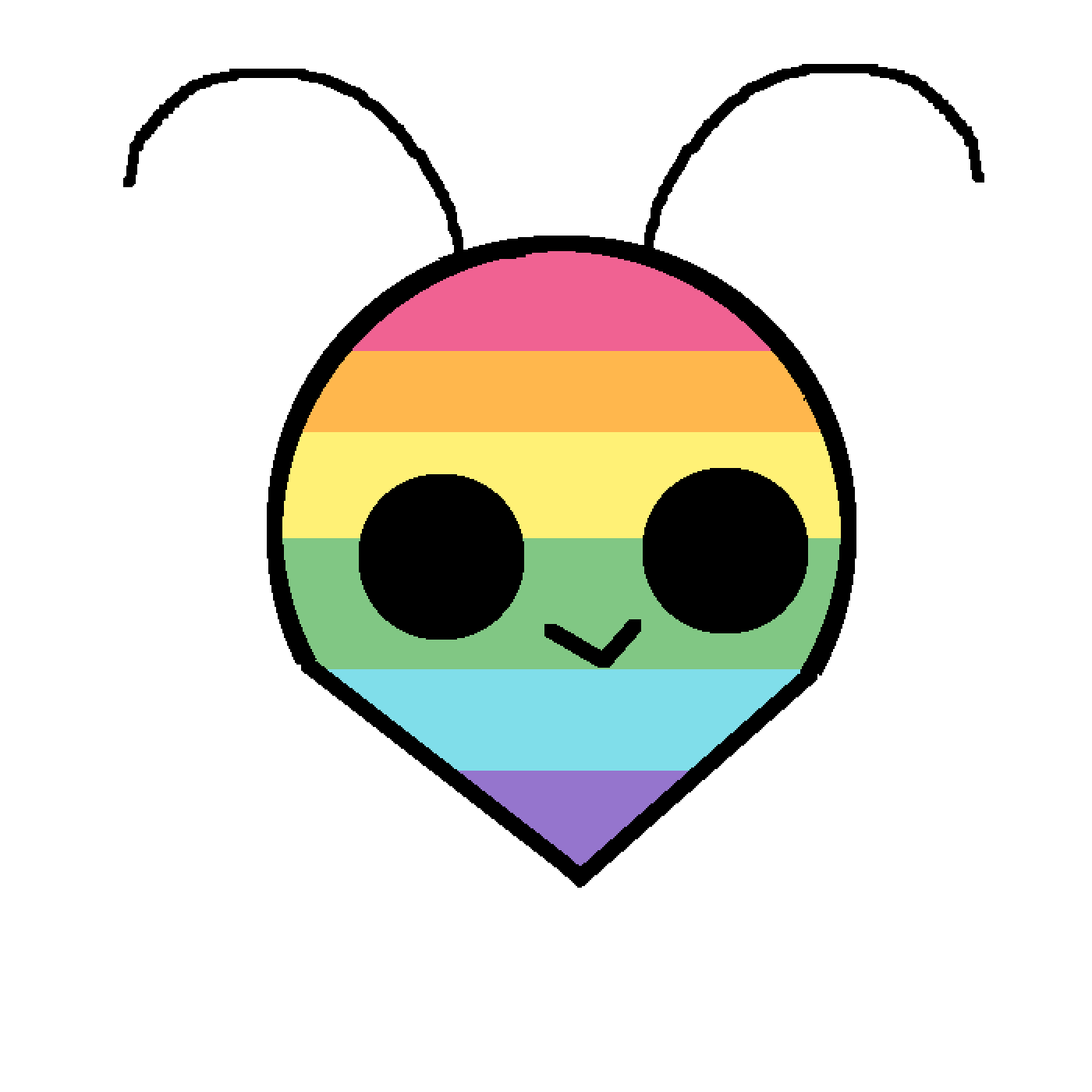 Pixilart - rainbow alien by MillyKat83