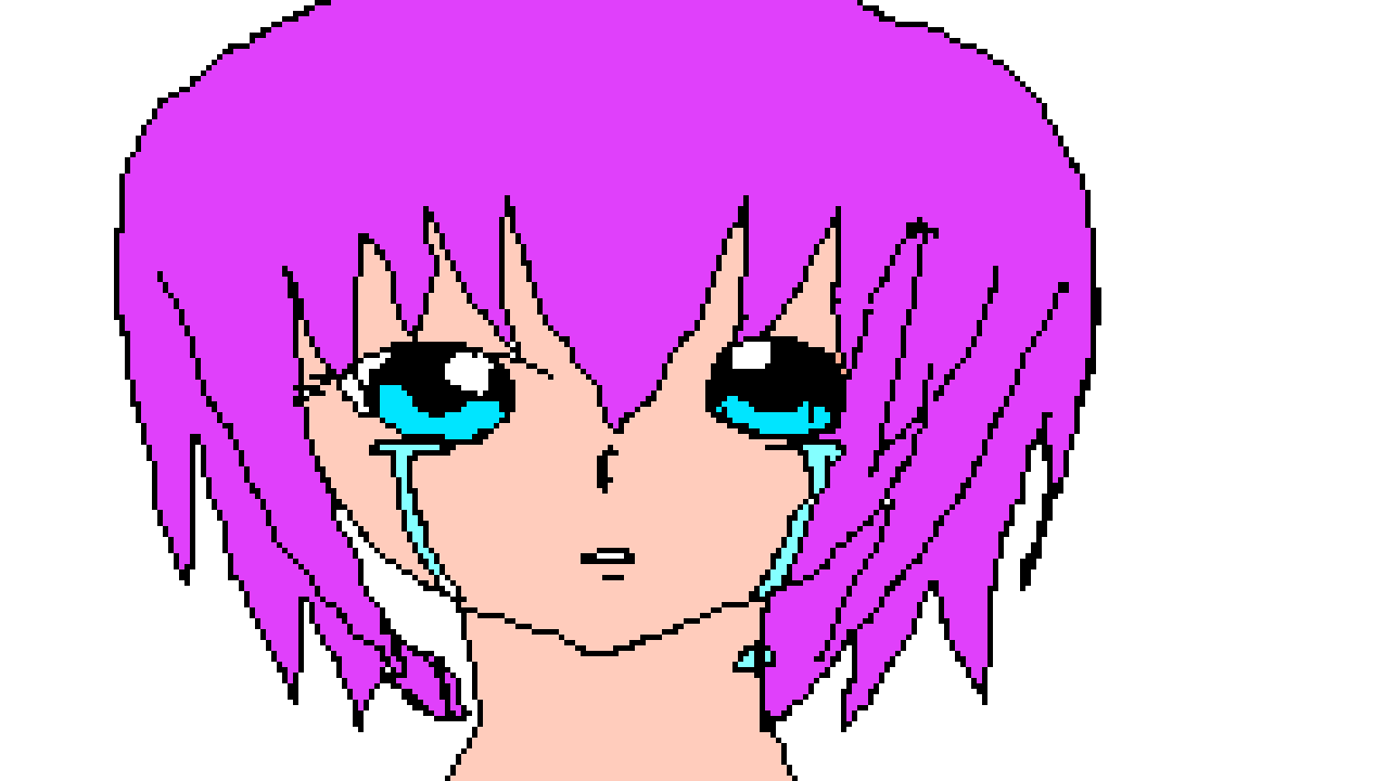 Editing Crying anime girl - Free online pixel art drawing tool - Pixilart