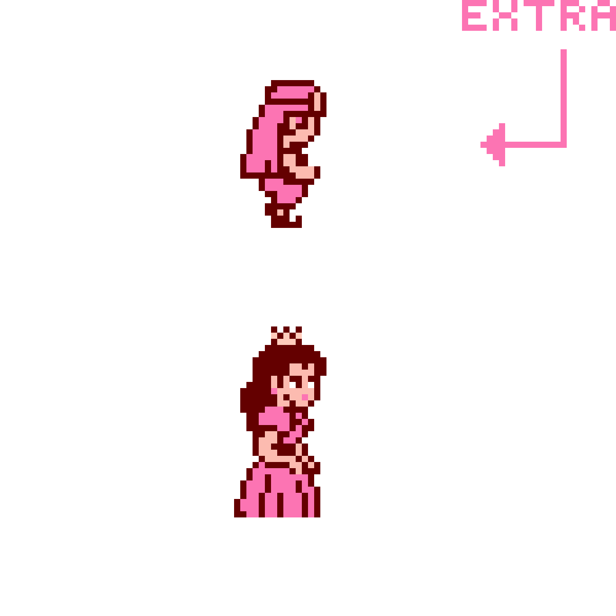 Pixilart - peach (smb2) + doki doki panic lina sprite by Rose-Montallies