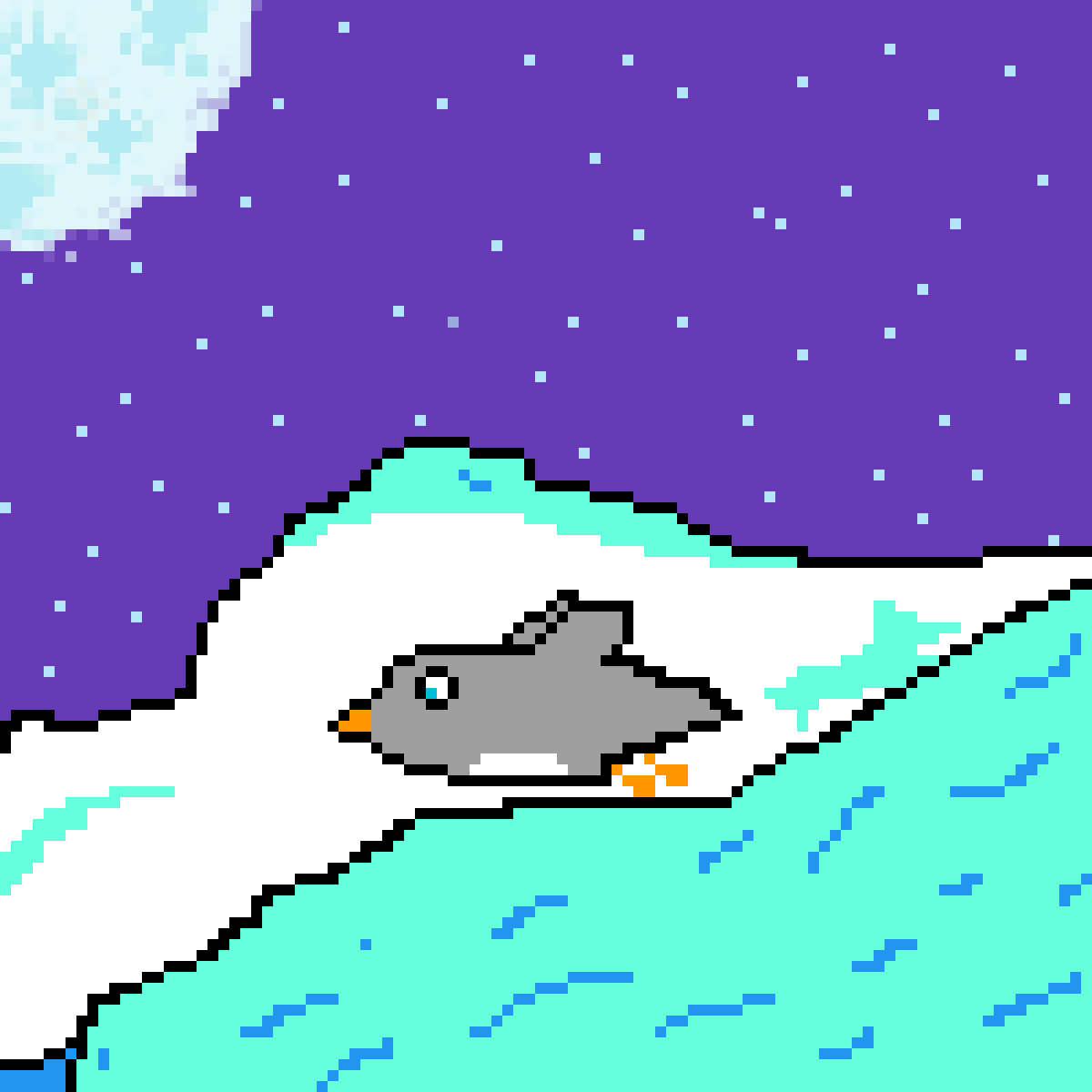 Pixilart - sliding penguin by SauronTheMighty
