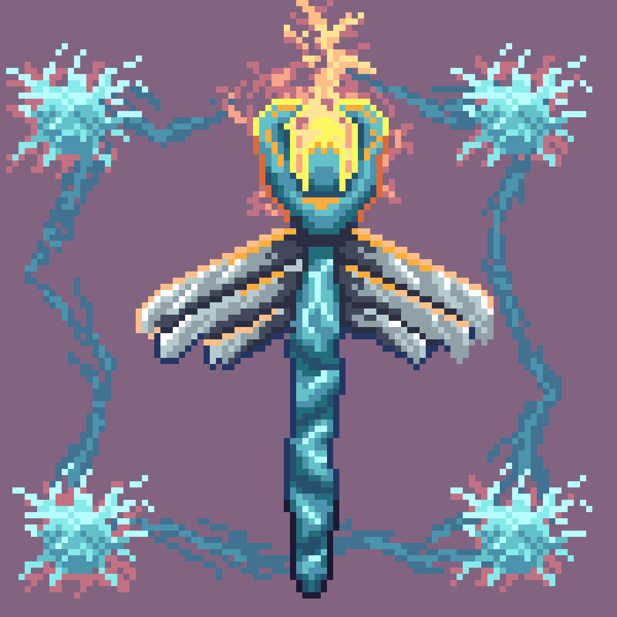 Pixilart - Lightning Staff by Raiku11