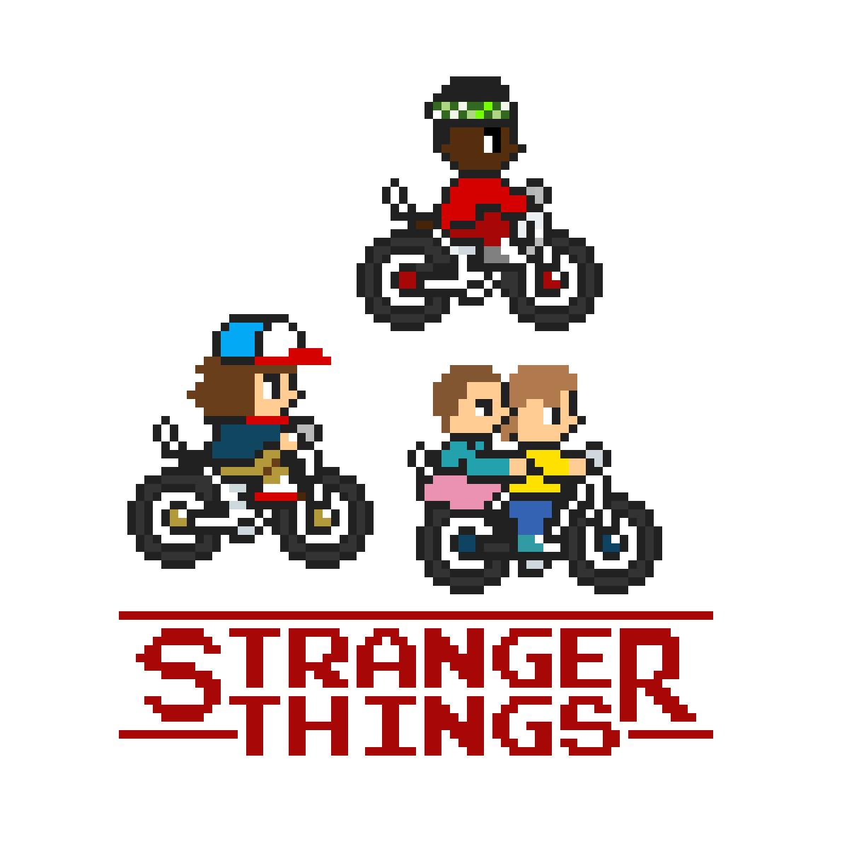 Editing Stranger Things Pixel Art, Bike Ride - Free online pixel art ...
