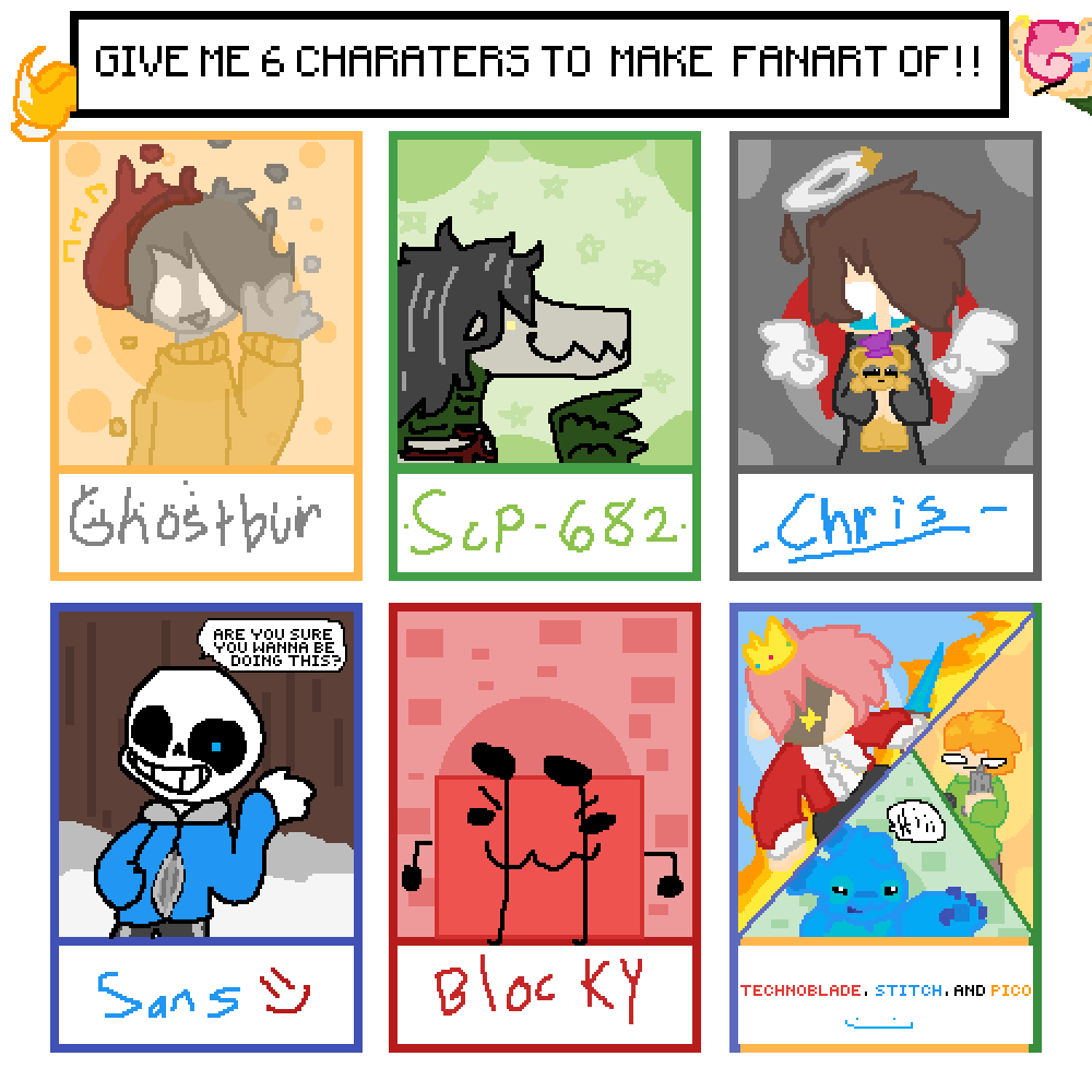 Pixilart - 8 characters by Ice-Bell