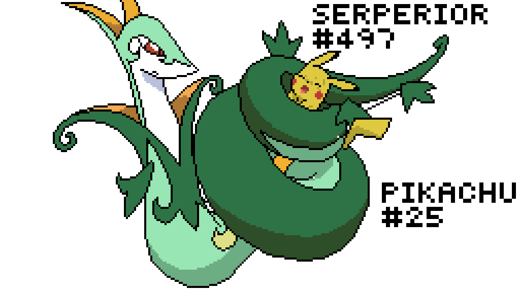 Pixilart - Pikachu and Serperior by fishy33blast