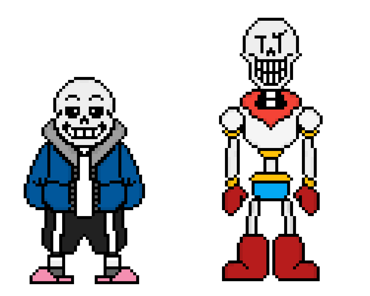 Pixilart - Sans and Papyrus OW by sunglasses