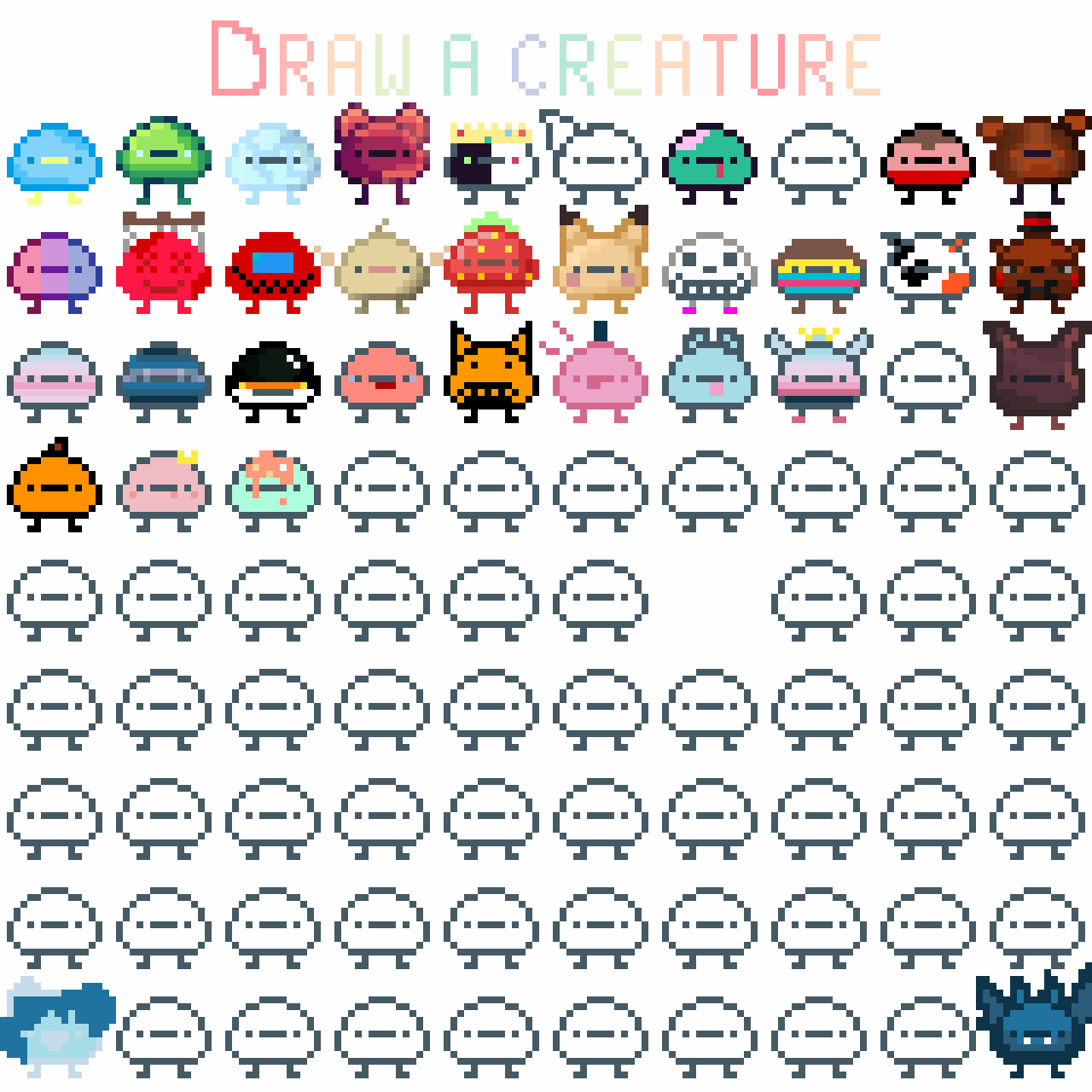 Editing Cute Blobs - Free online pixel art drawing tool - Pixilart