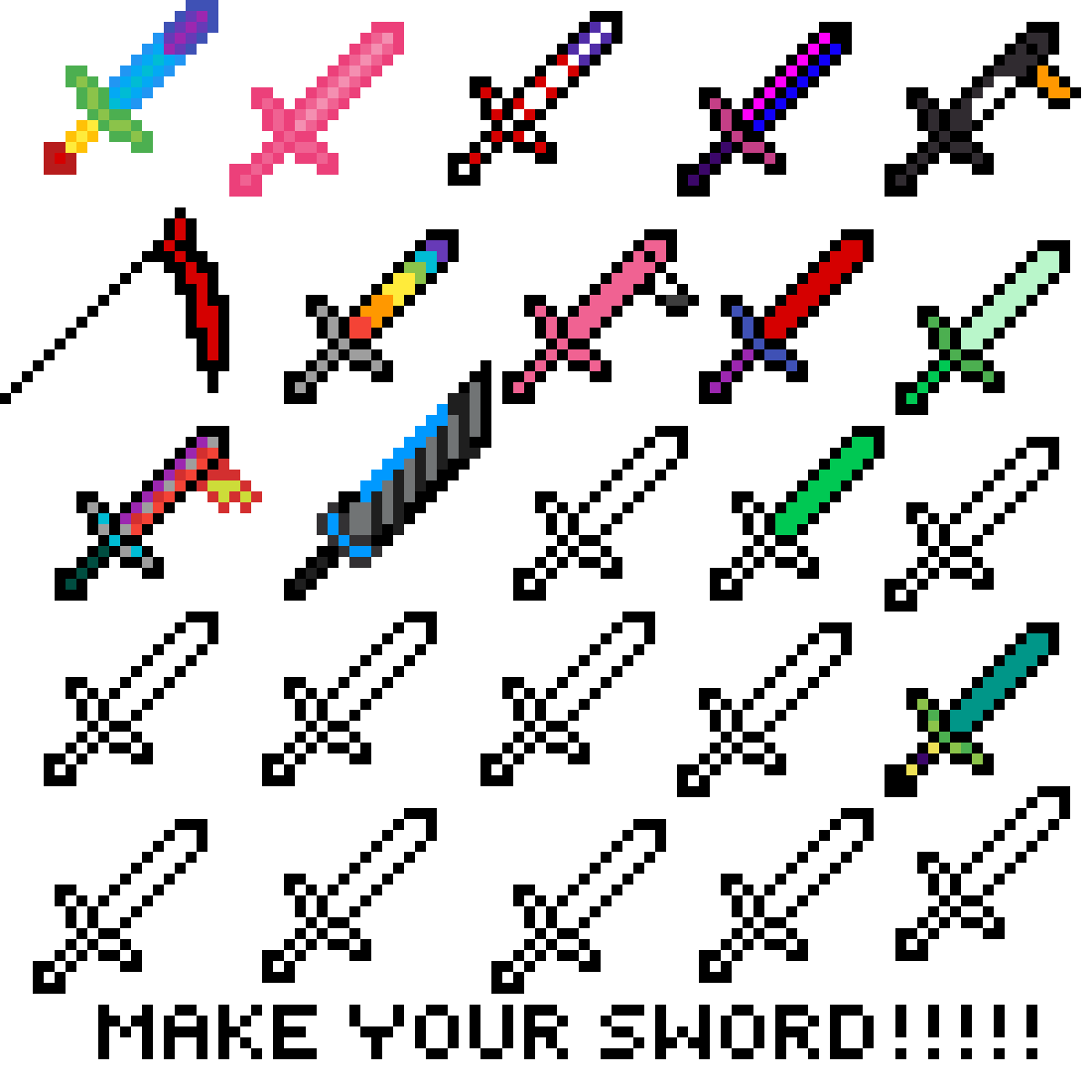 Editing make your sword - Free online pixel art drawing tool - Pixilart