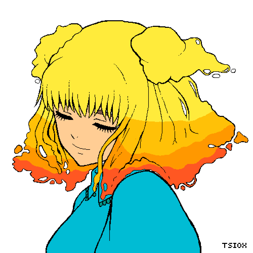 Pixilart - cloud hair girl by TeamFreeWill