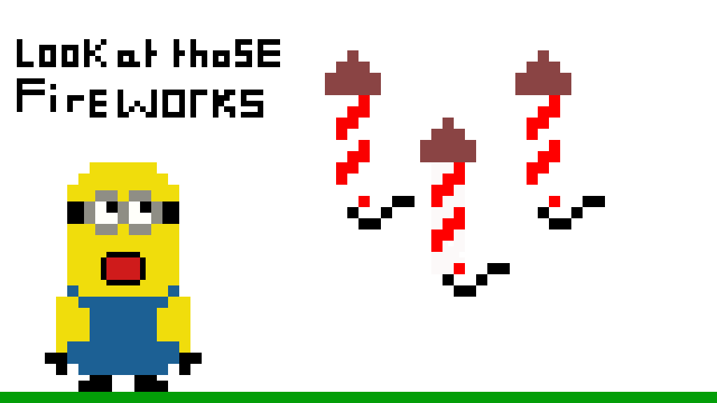 Pixilart - #minion watching Fireworks by milliem00