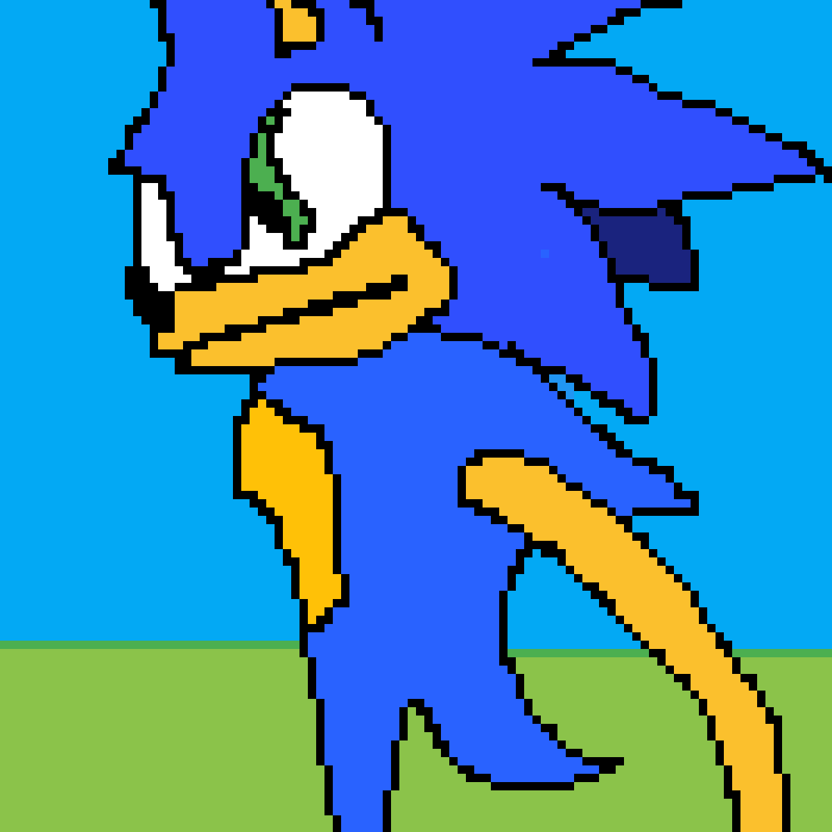 Pixilart - Sonic but with long arms by Glitched-artist