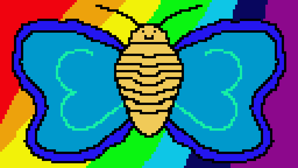 Editing Butterfly+Rainbow=Awesome - Free online pixel art drawing tool - Pixilart