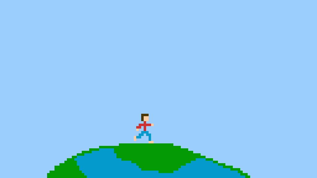 Pixilart - Man running on world by BlakeK173