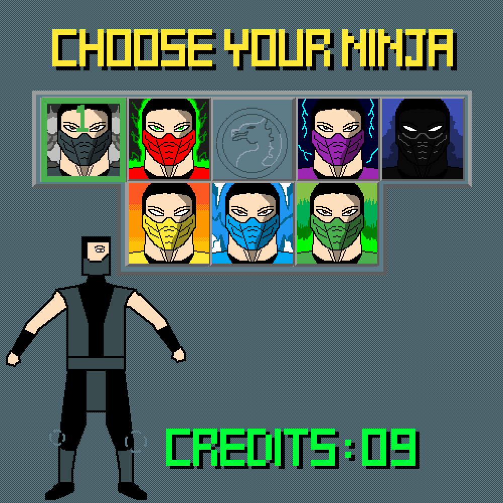 Pixilart - Ninja Select Screen by KOMBATENT