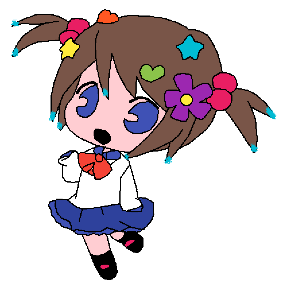 Editing Akeno Fujuco as a kid - Free online pixel art drawing tool ...