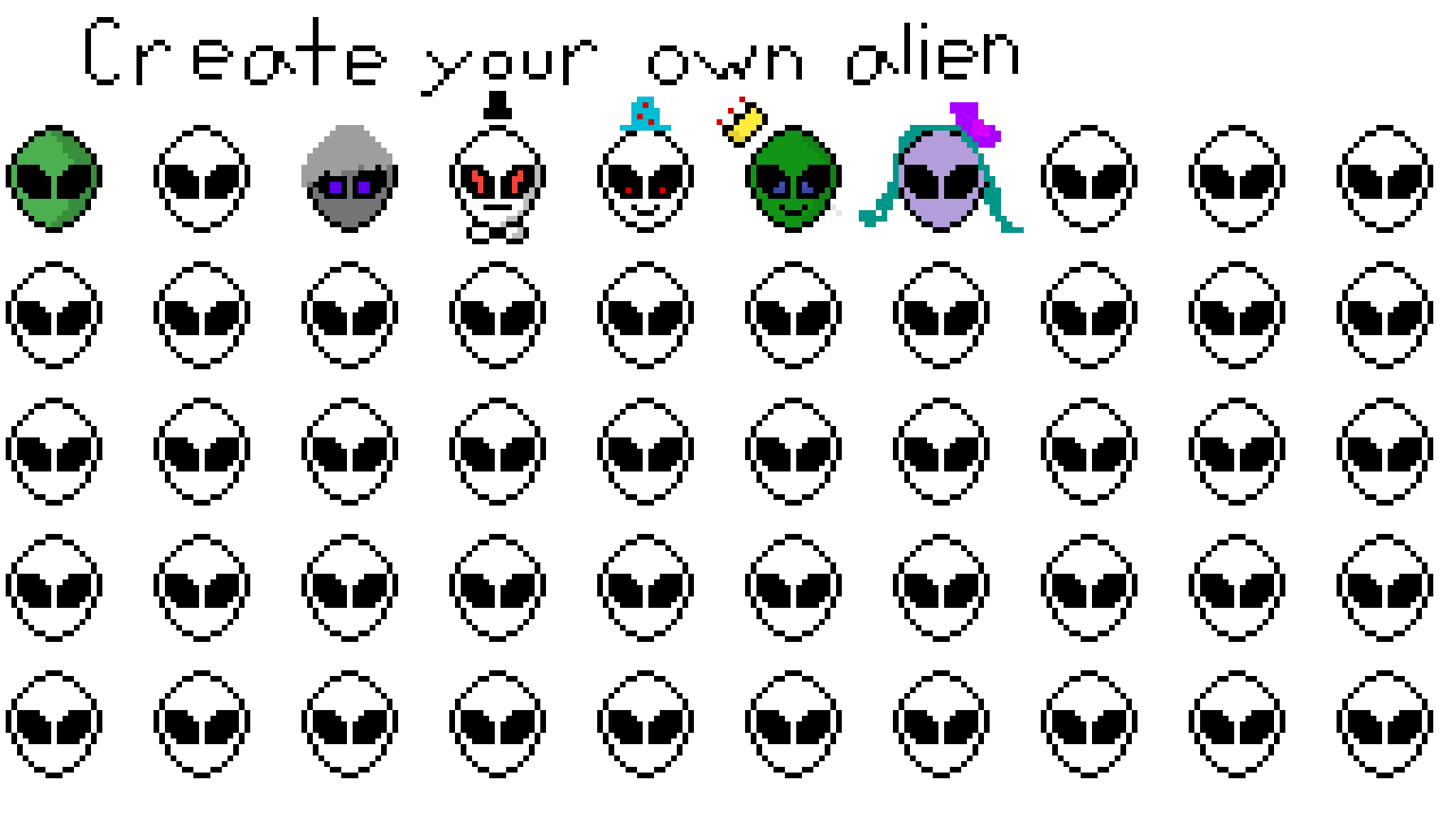 Editing Make an Alien - Free online pixel art drawing tool - Pixilart