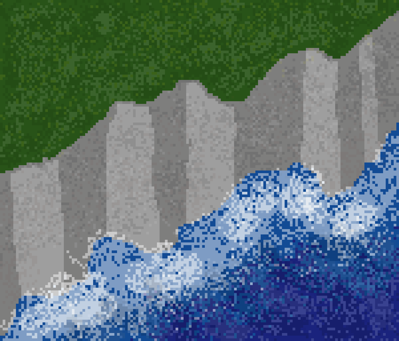 Pixilart - waves crashing on rock by PancakeJack
