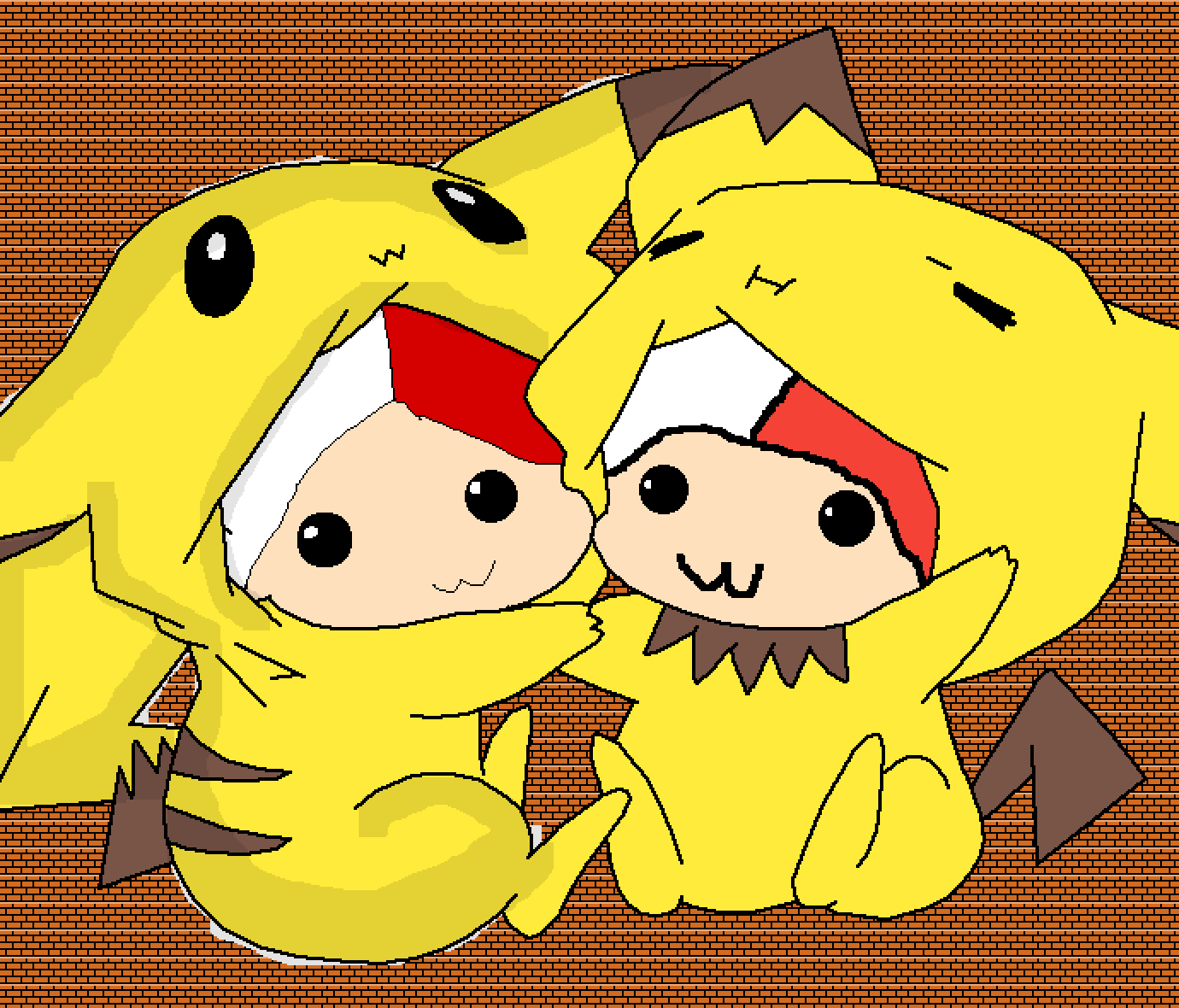 Editing me and PIKACHU - Free online pixel art drawing tool - Pixilart