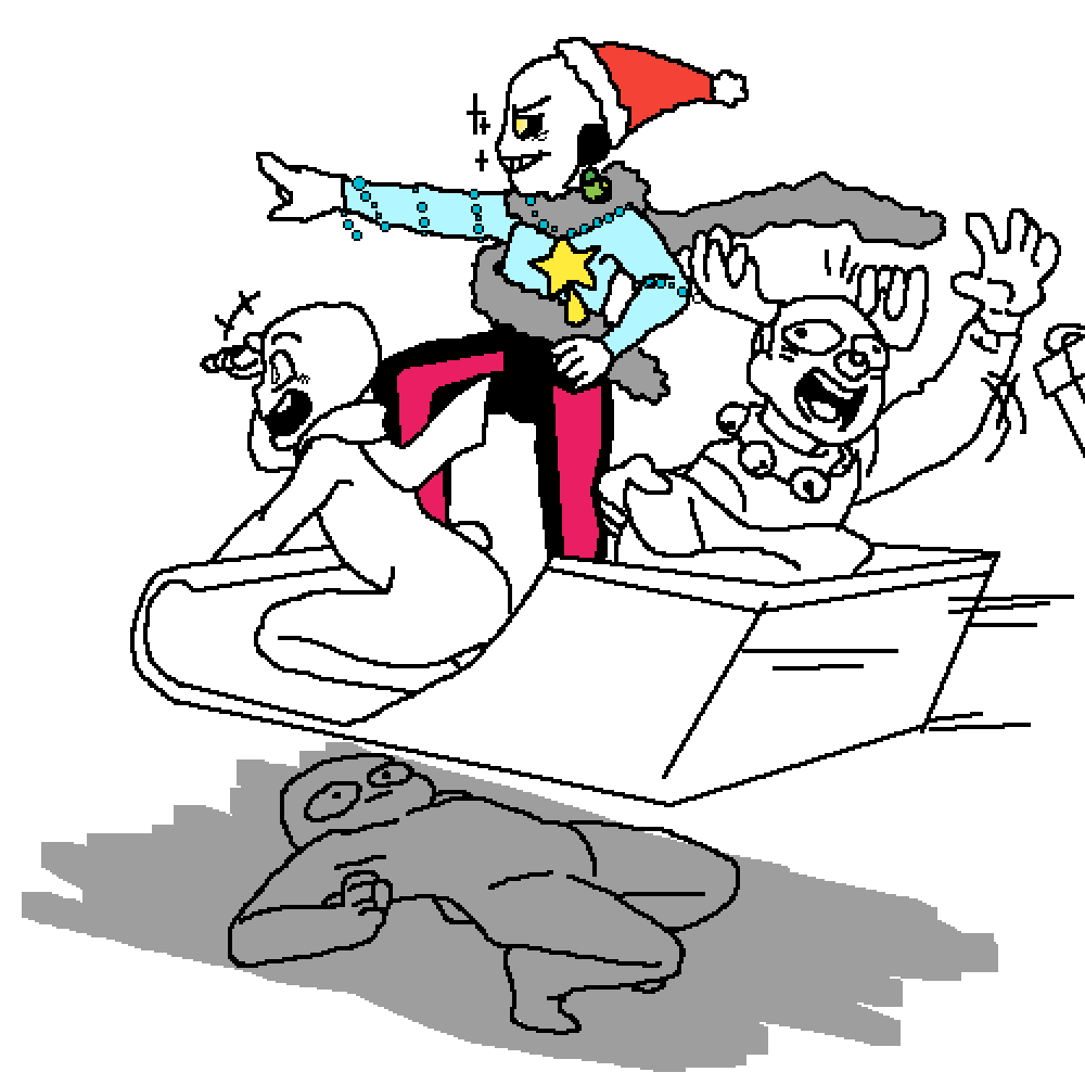 Pixilart - Christmas collab for @GasterWD by Neon-Creation