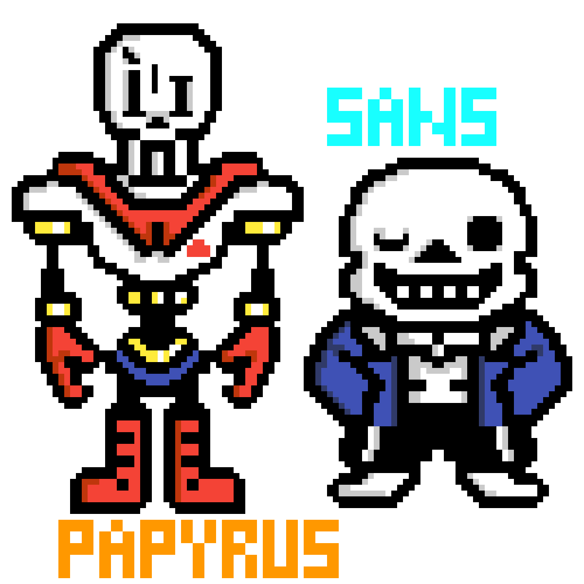 Pixilart - revamped sans and papyrus overworld (with and without e by ...