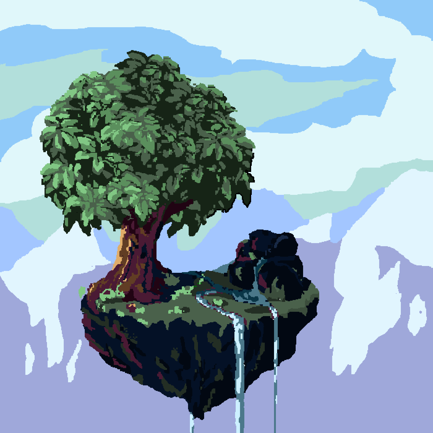 Pixilart - Floating Island by TiReD-aRt