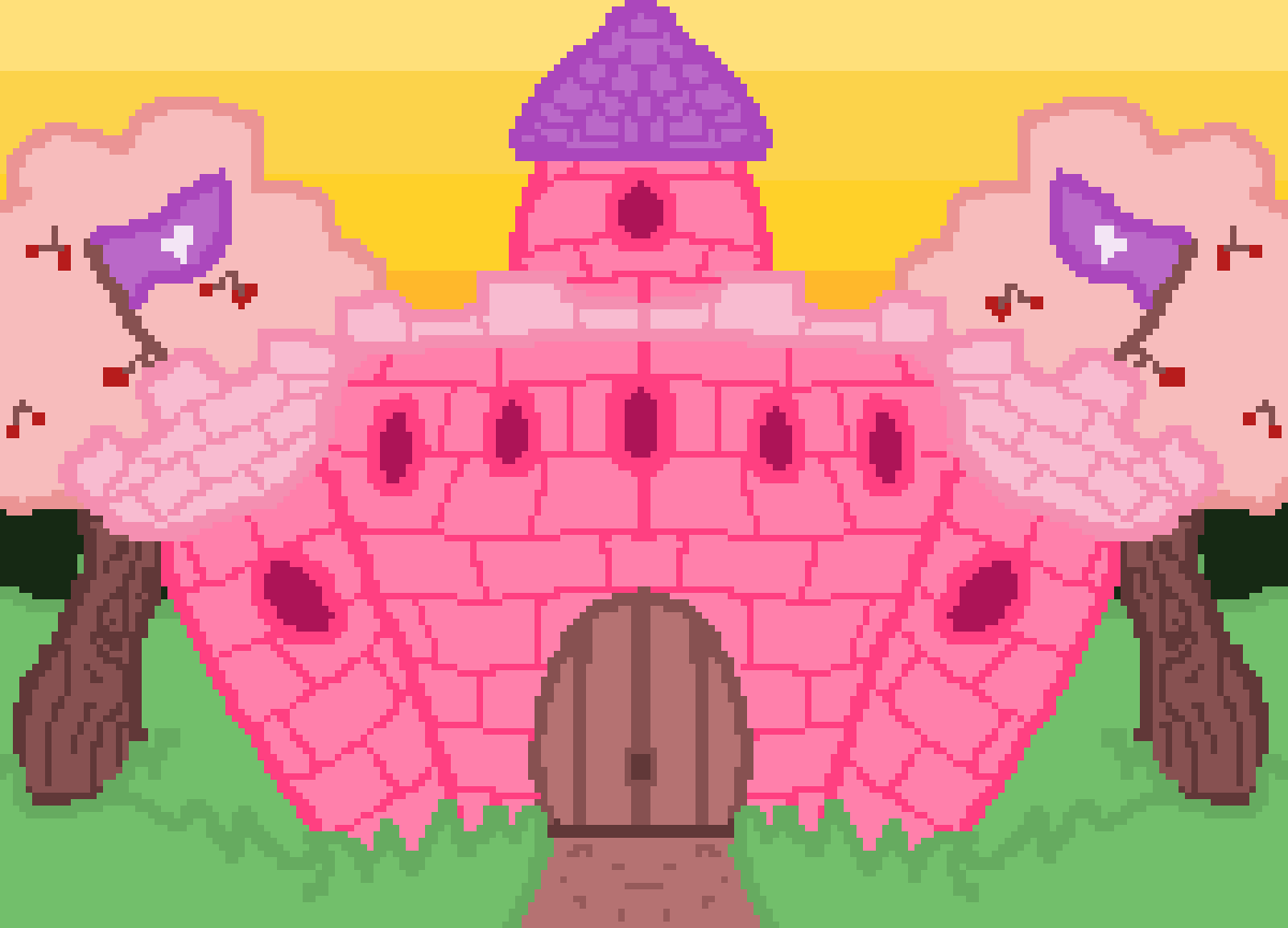 Pixilart - Pink Sunset Castle by BlueKazoo