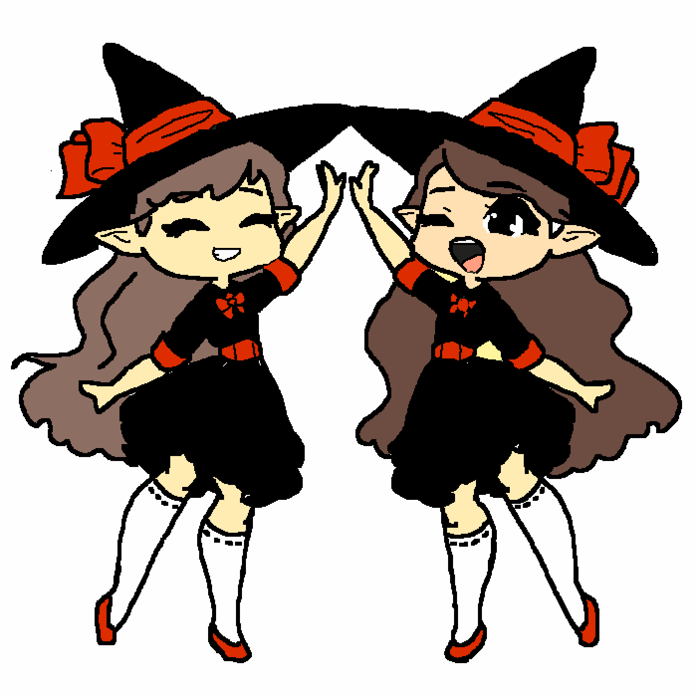 Pixilart - rainbow witches by anime-kitten123