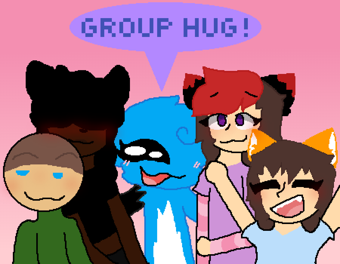 Pixilart - Group hug base by Chicken-pickles