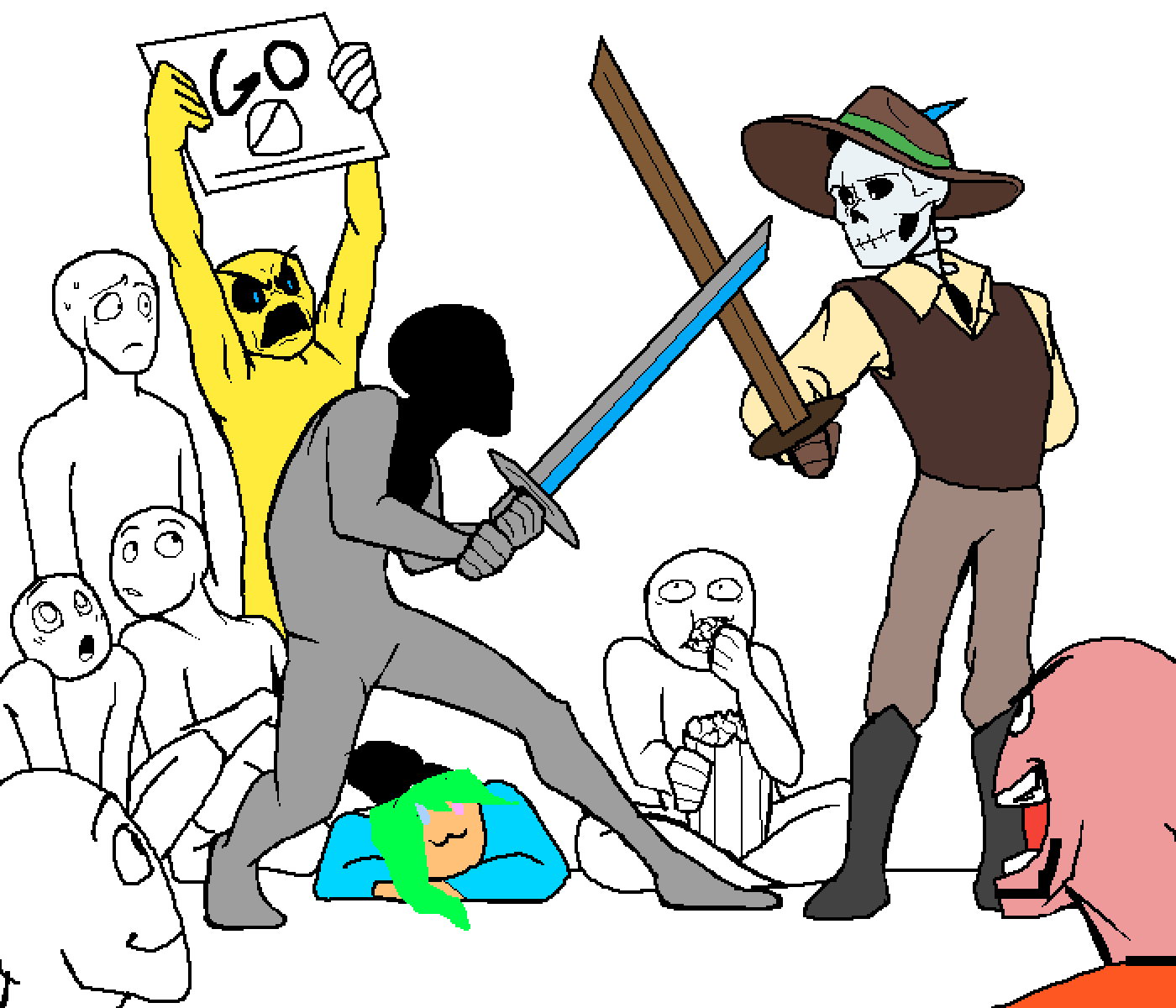 Pixilart - Skeleton Fred Vs zer0 by Helltaker