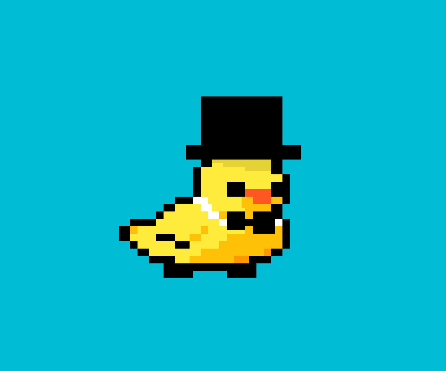 Pixilart - Duck with a top hat. by Roseful