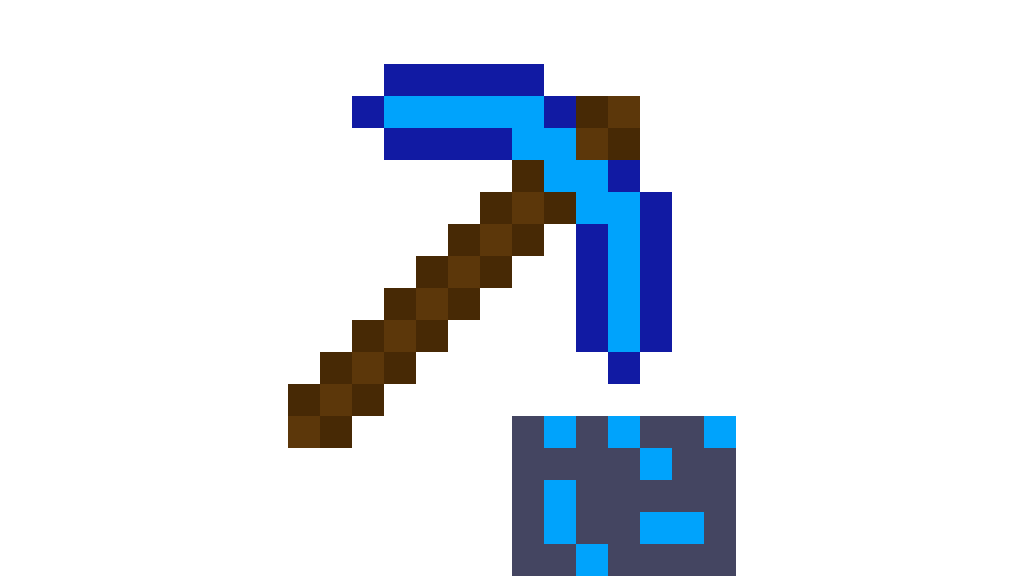 Editing diamond picaxe - Free online pixel art drawing tool - Pixilart