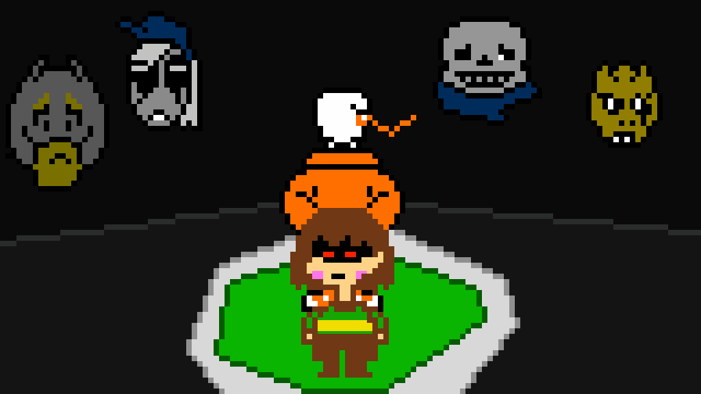 Pixilart - Underswap Genocide Papyrus and Chara by TacitYapper9