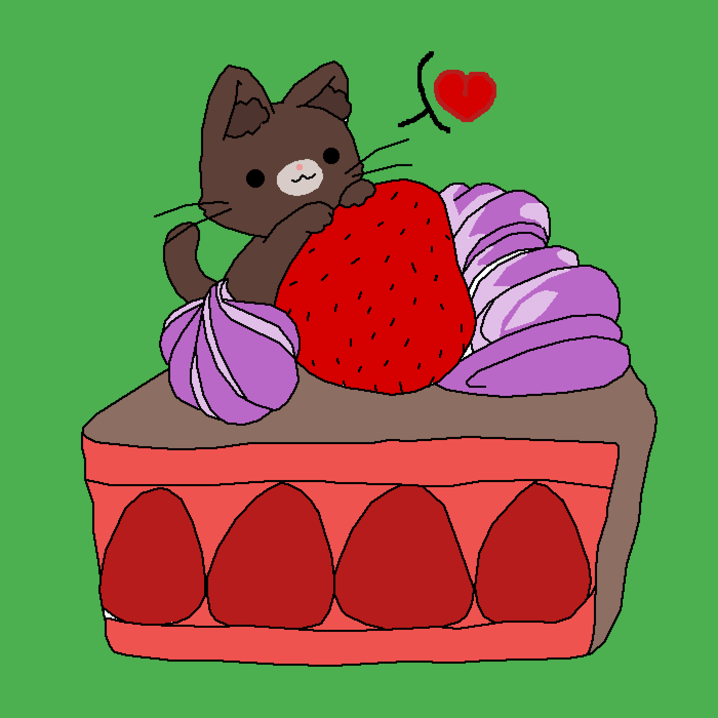 Pixilart - CuTe CaT oN a CaKe by Gb-im-afk