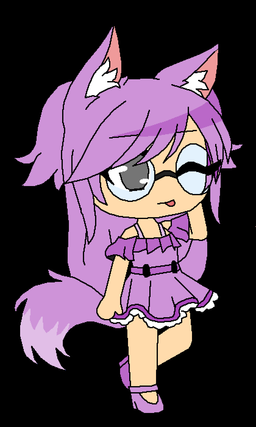 Pixilart - lavender wolf girl by M34Life