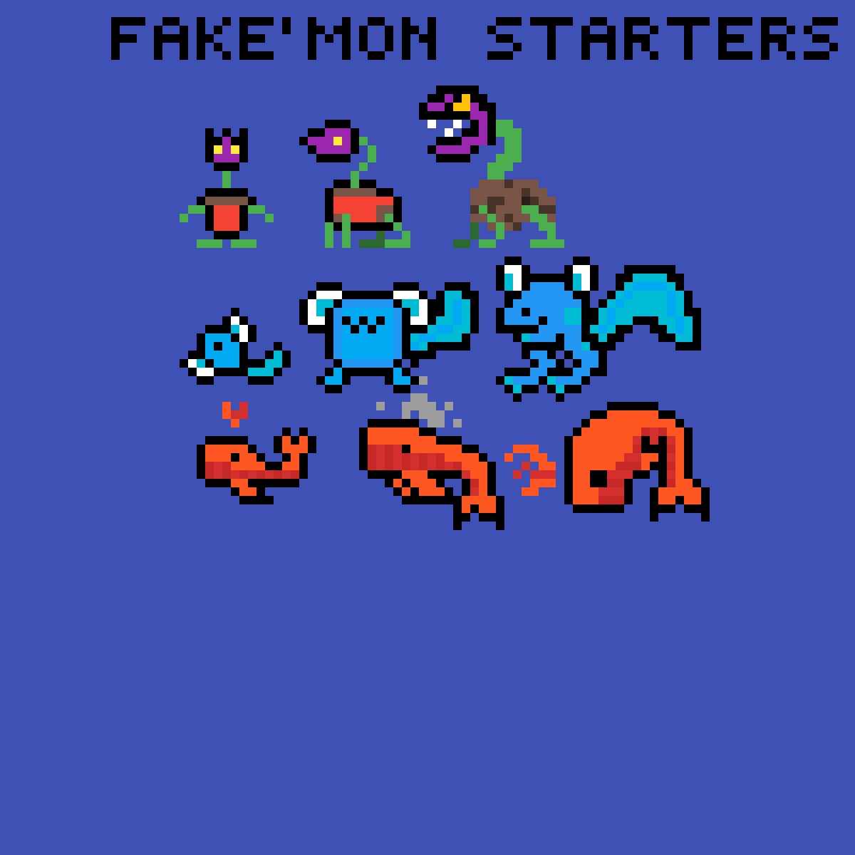 Editing Fake'mon Starters - Free online pixel art drawing tool - Pixilart