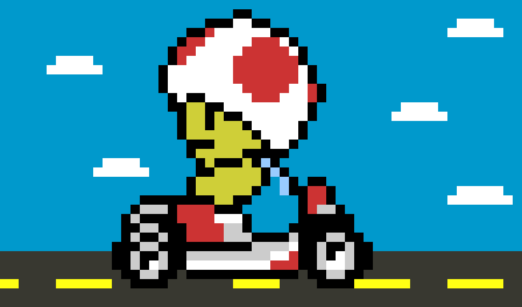 Pixilart - Toad riding a go kart by Chelseafan1728