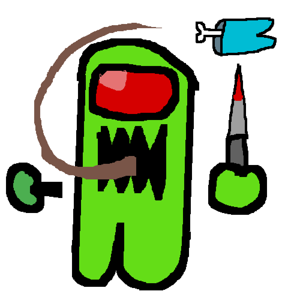 Pixilart - aMONG us GREE IMPOSTER by SomaDoesArtx