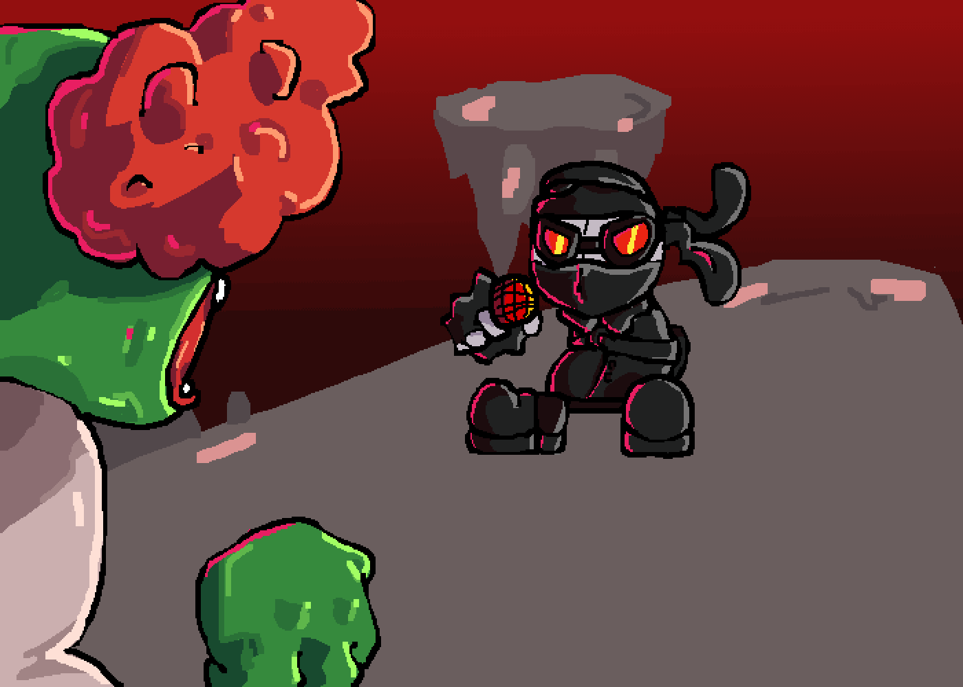 Pixilart - hank VS tricky FNF by Laxuill