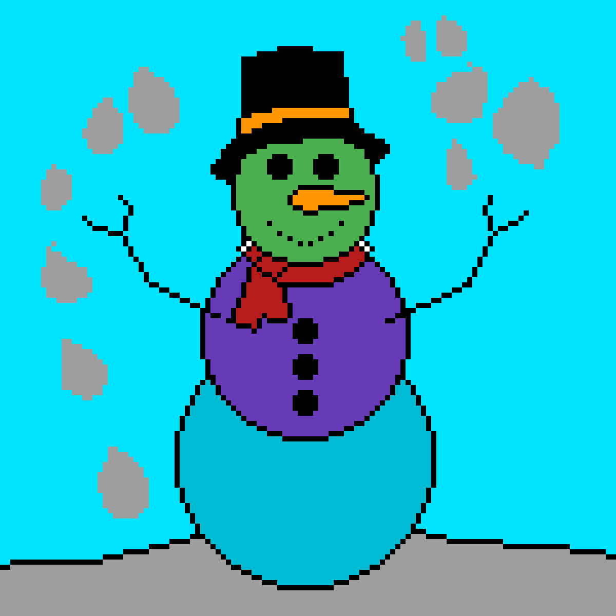 Editing snowman challenge - Free online pixel art drawing tool - Pixilart