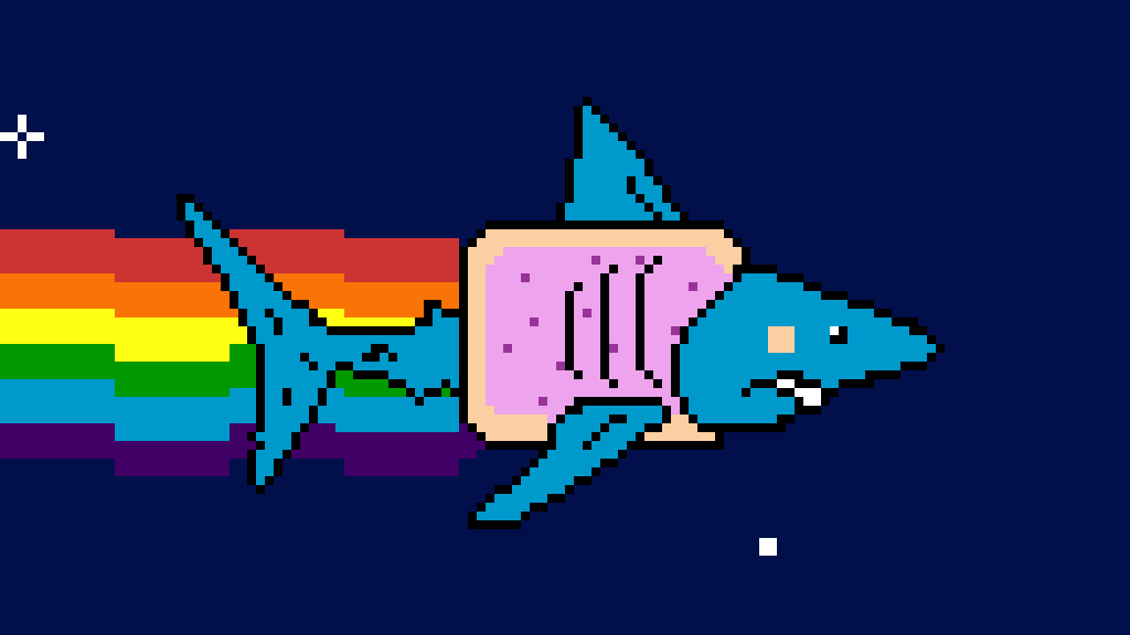 Pixilart - nyan shark by The-Black-Pixel