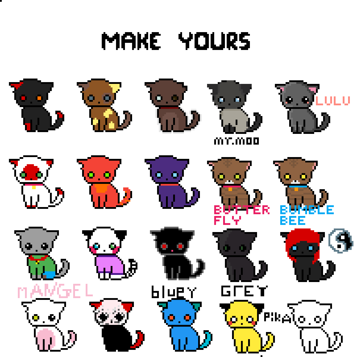 Editing mines bluey and pika - Free online pixel art drawing tool ...