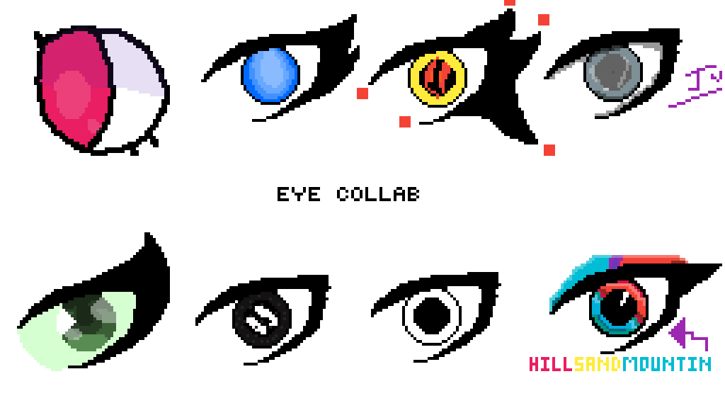 Editing eye collab - Free online pixel art drawing tool - Pixilart