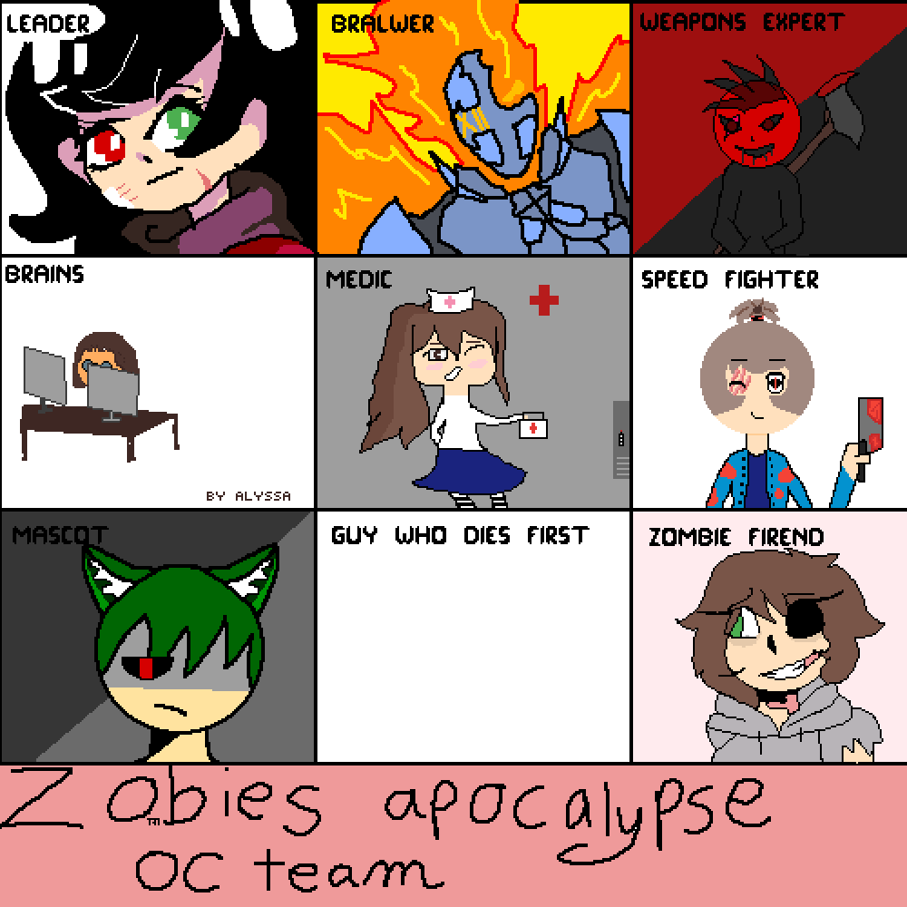 Pixilart - The team for a zombie apo by Carnage-tooth