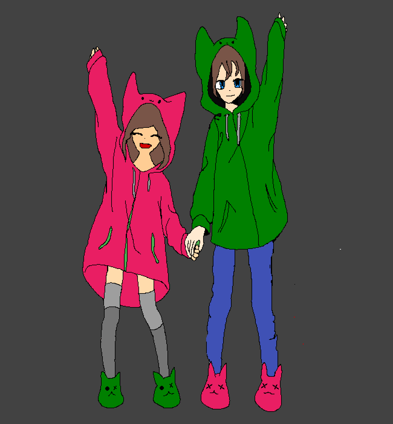 Editing aphmau and her friend - Free online pixel art drawing tool ...
