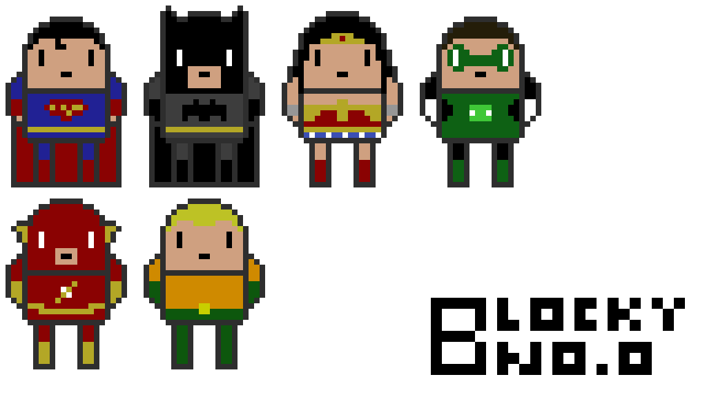Pixilart - BLOCKY Justice League Test by Impulse