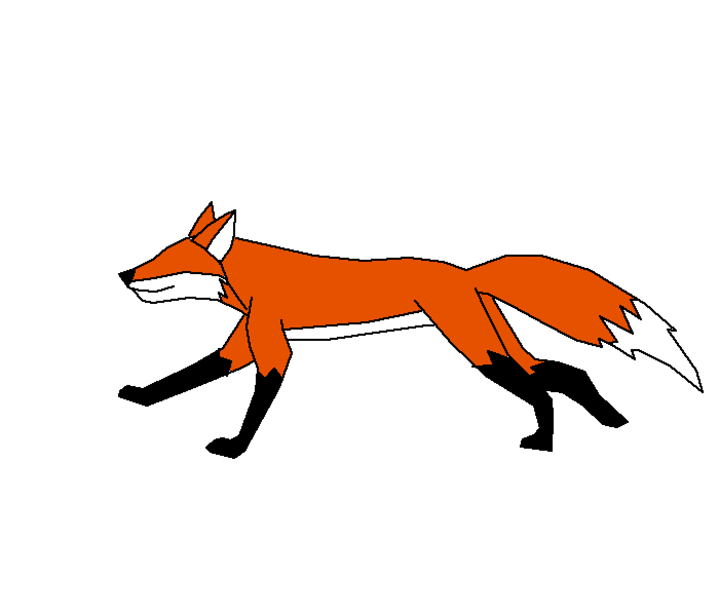 Red Fox Running Drawing