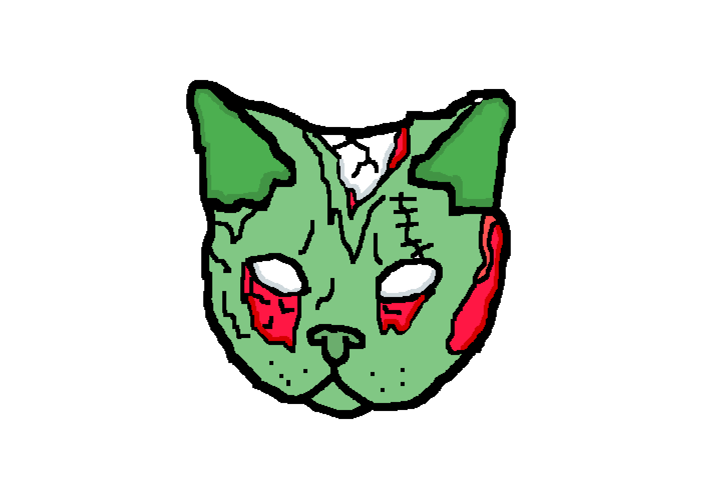 Pixilart - zombie cat by catkoon